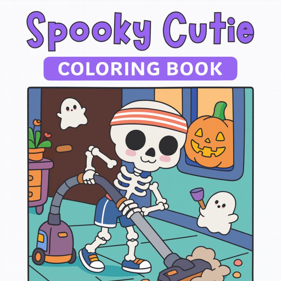 Spooky Cutie, Coloring Pages, 10 Digital Coloring Pages, PDF Download ...