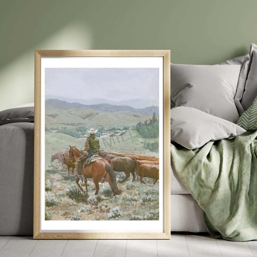 Western Painting "hey Driver" | Canvas & Giclee Prints - Etsy