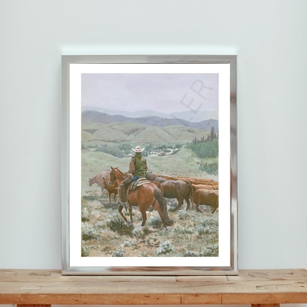 Western Painting "hey Driver" | Canvas & Giclee Prints - Etsy