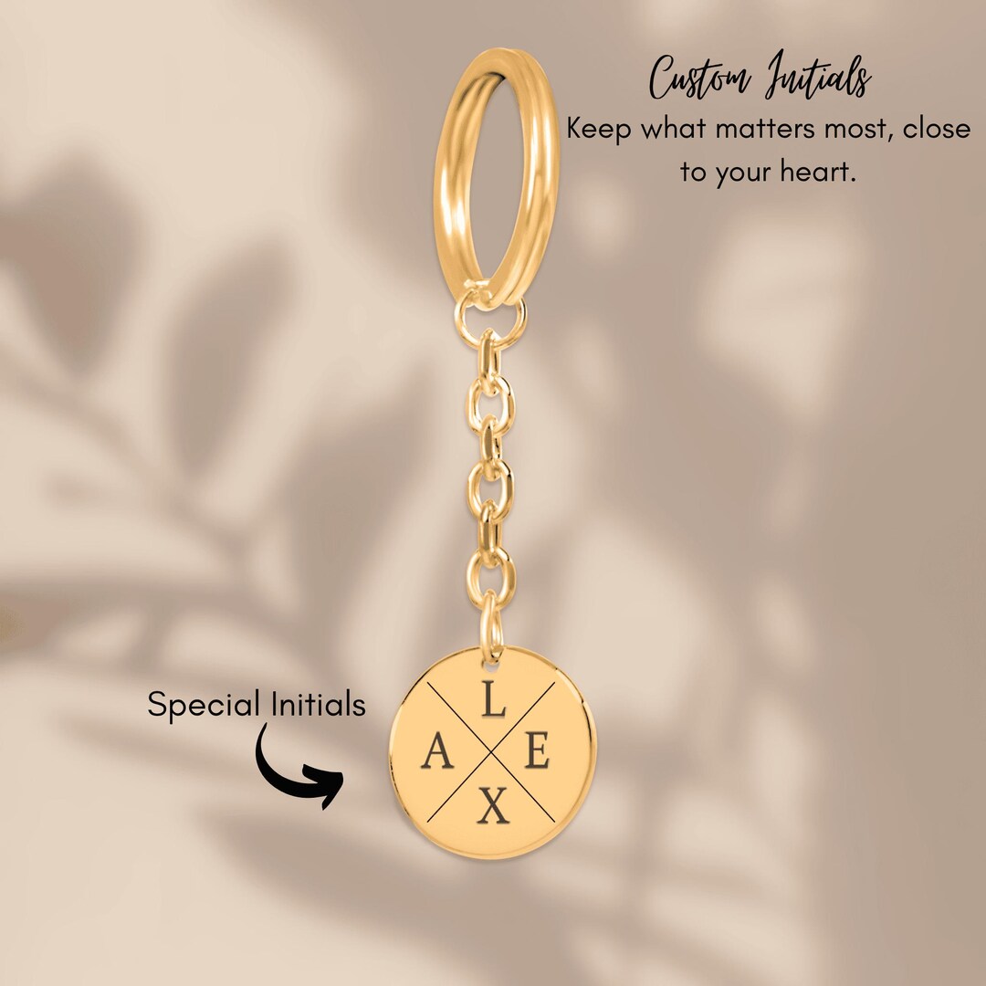 Personalized Coin Keychain, Engraved Coin Key Ring, Love Token Key Fob ...