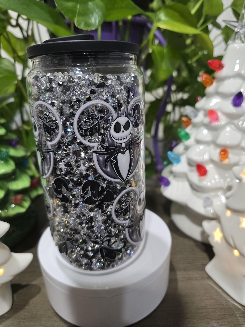 Jack Skellington, Pumpkin King 16oz Glass With Acrylic Diamond Beads - Etsy