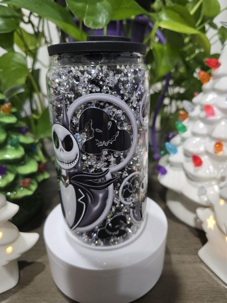 Jack Skellington, Pumpkin King 16oz Glass With Acrylic Diamond Beads - Etsy