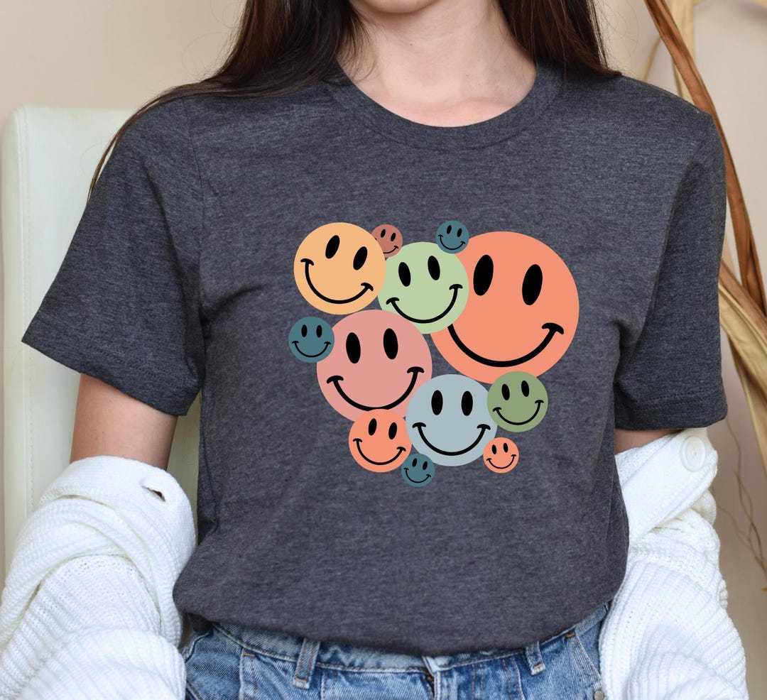 Smile Faces Shirt, Retro Smiley Face Shirt, Vintage Smiley Face Shirt ...