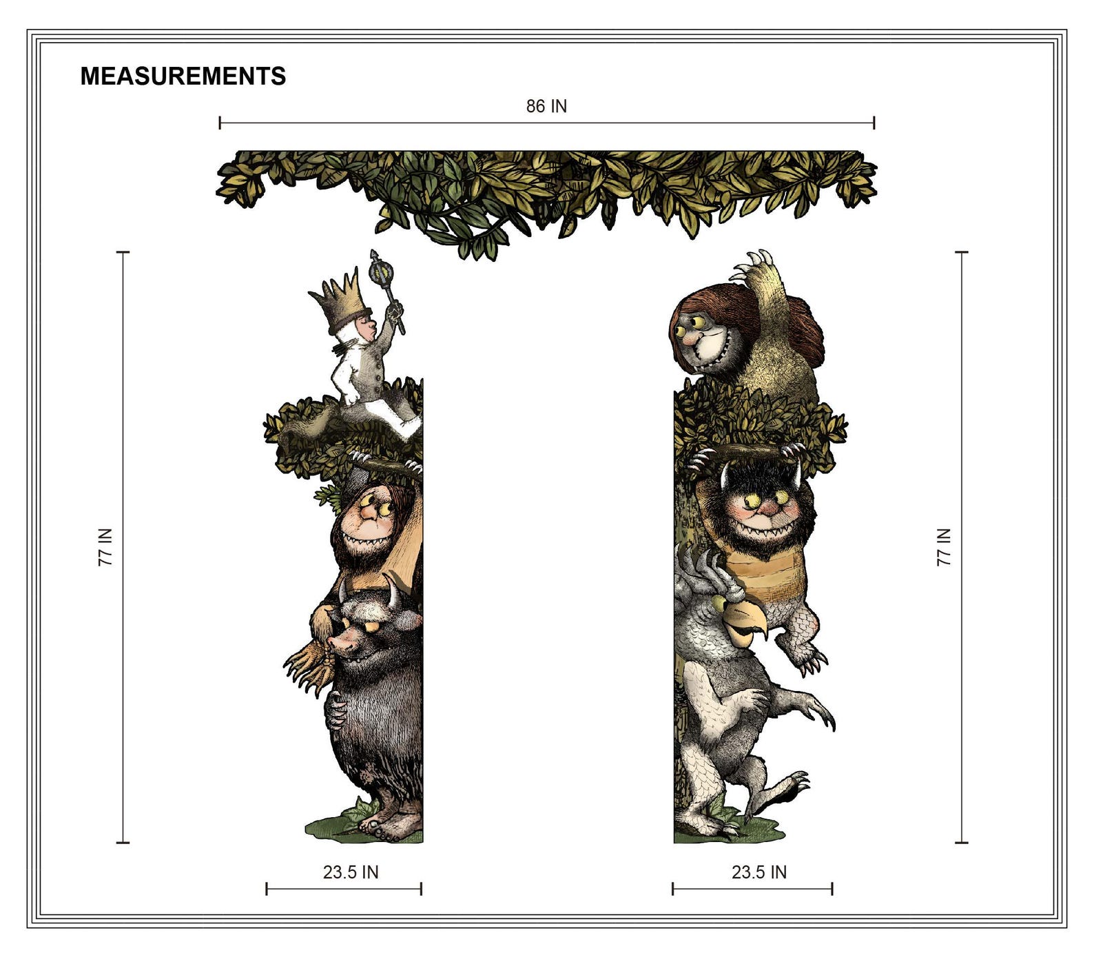 Door Frame Where the Wild Things Are With Monster Wall Decal Max Wall ...