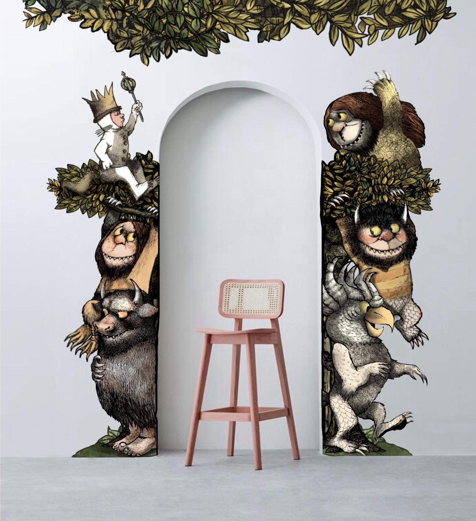 Door Frame Where the Wild Things Are With Monster Wall Decal Max Wall ...