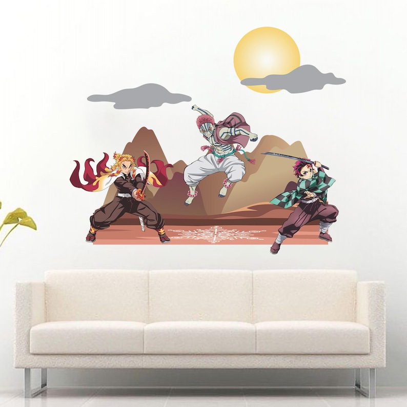 Demon Slayer Wall Decal Japan Comic Wall Sticker Tanjiro Kamado Wall ...