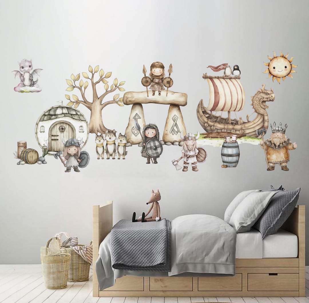 Viking Wall Decal Viking Age Wall Sticker Ragnar Lodbrok Wall Mural ...