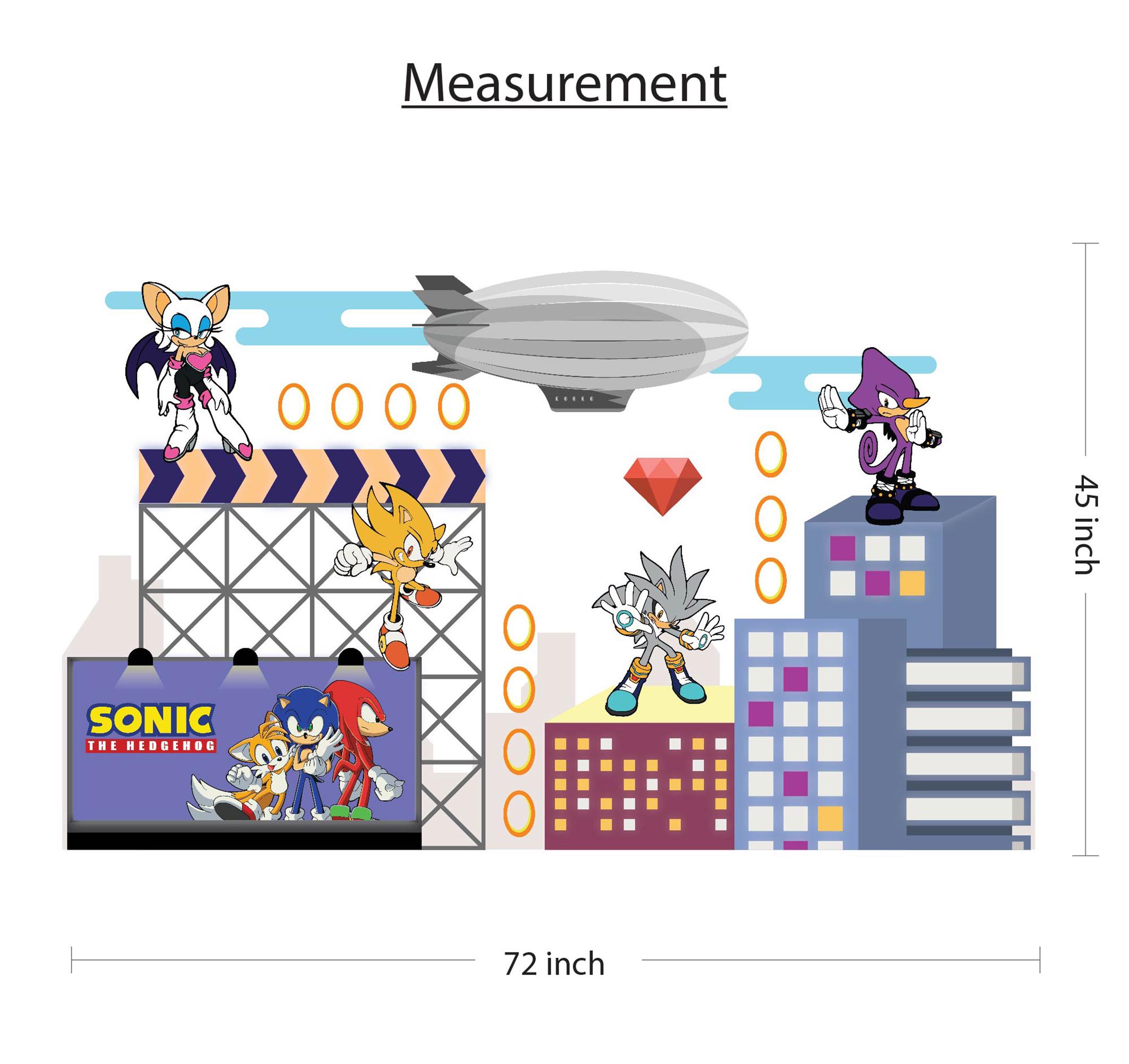 Super Sonic Wall Decal Sonic City Wall Sticker Shadow the Hedgehog ...