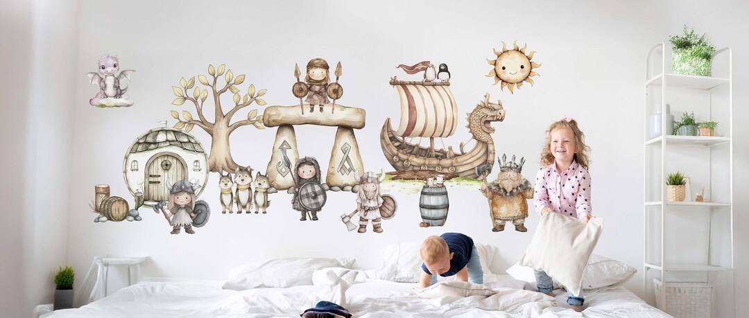 Viking Wall Decal Viking Age Wall Sticker Ragnar Lodbrok Wall Mural ...
