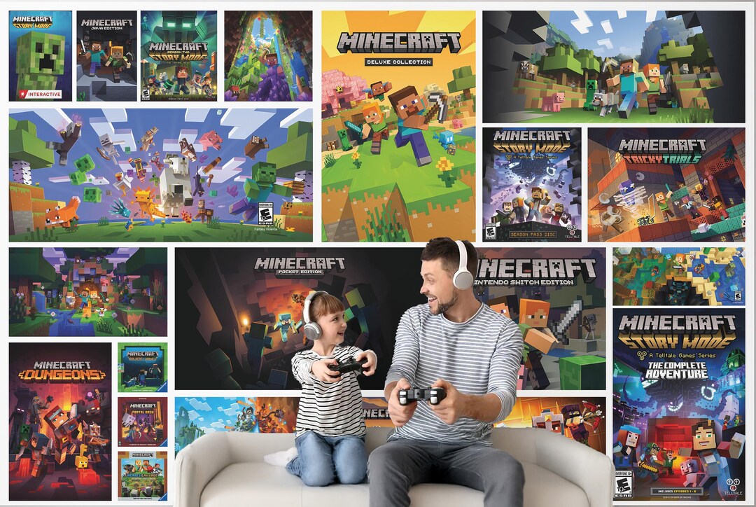 Minecraft Wall Decal Minecraft Wallpaper Pixel Block Wall Sticker Brick ...