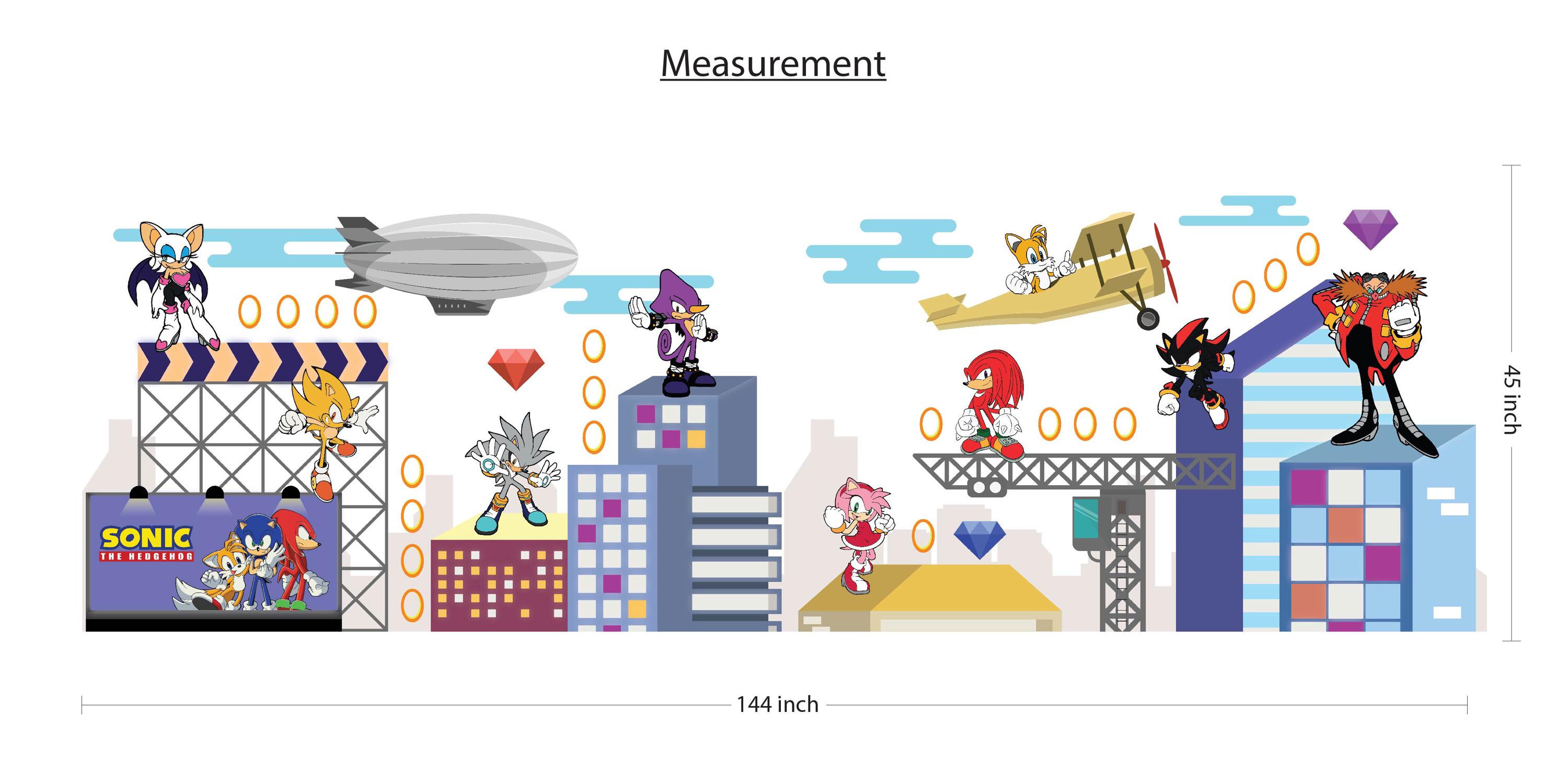 Super Sonic Wall Decal Sonic City Wall Sticker Shadow the Hedgehog ...