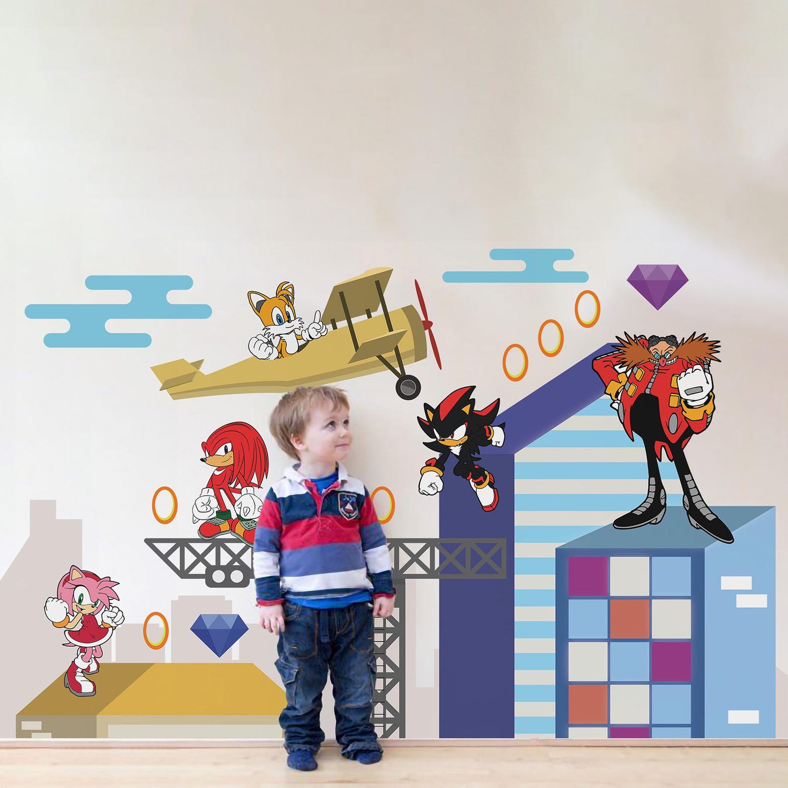 Super Sonic Wall Decal Sonic City Wall Sticker Shadow the Hedgehog ...