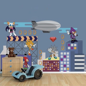 Super Sonic Wall Decal Sonic City Wall Sticker Shadow the Hedgehog ...
