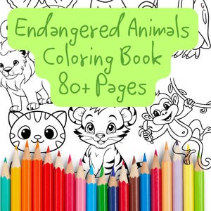 Color the Endangered Animals - Etsy