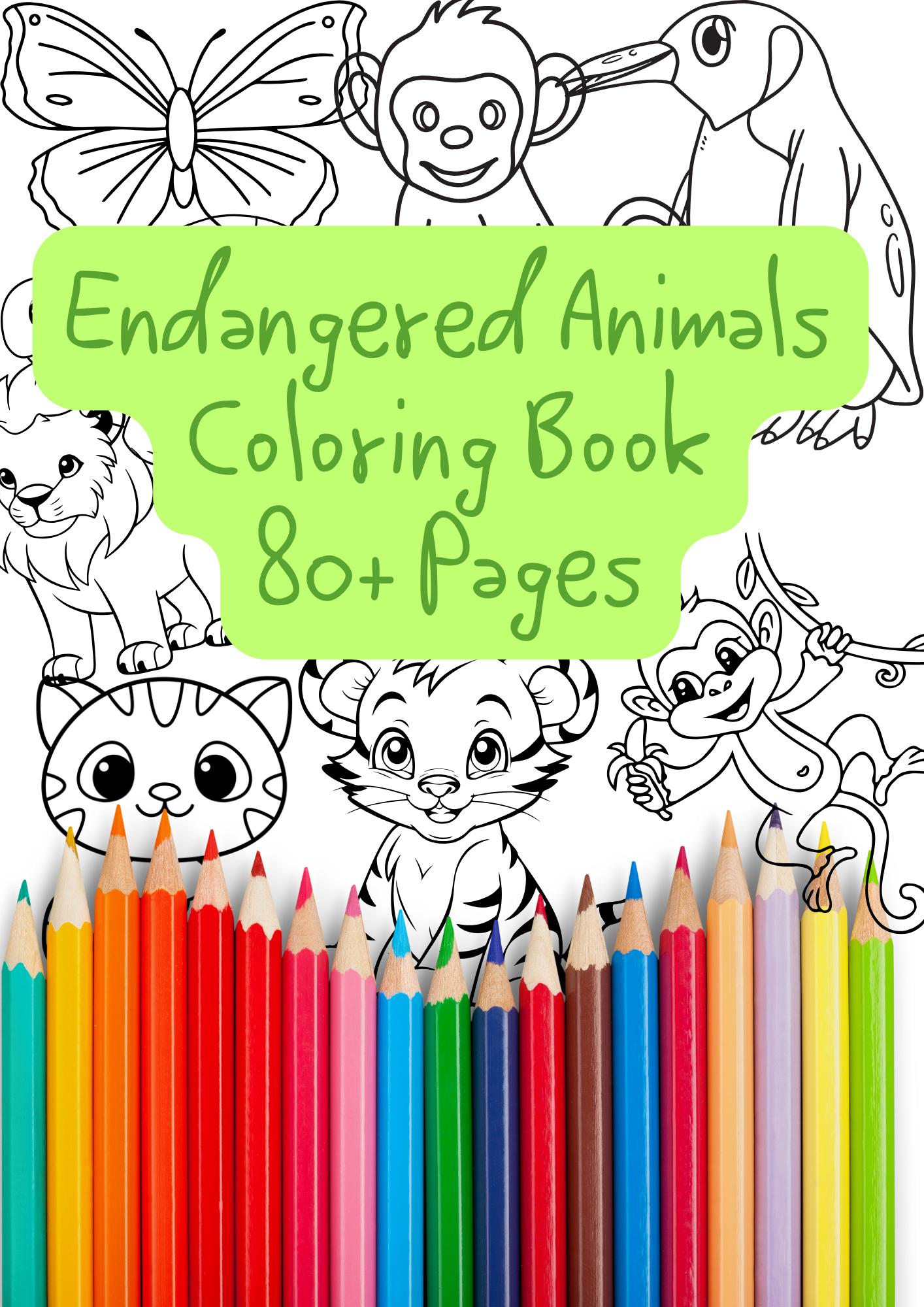 Color the Endangered Animals - Etsy
