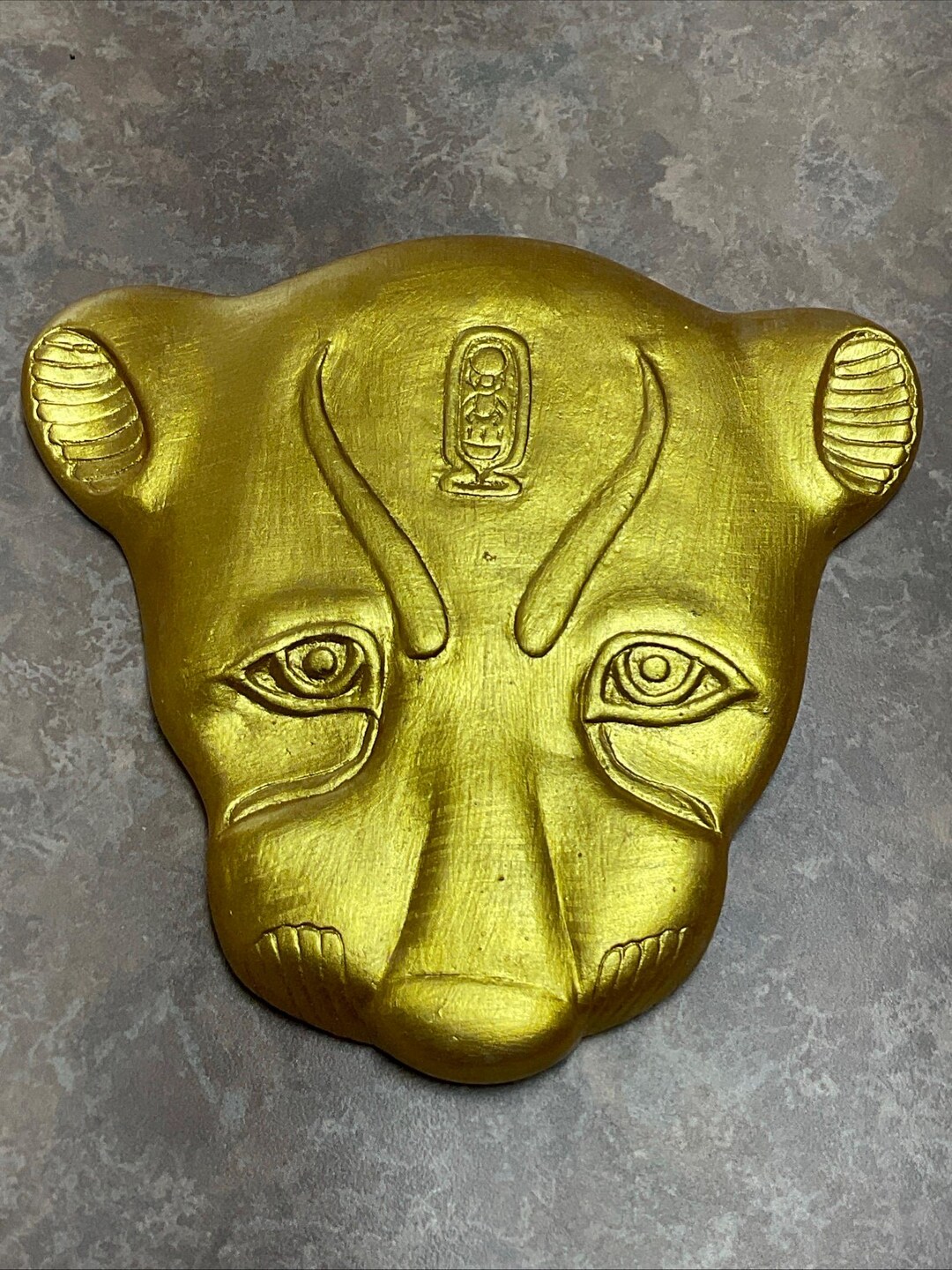 Egyptian Leopard Clay Sculpture Wall Mask Goddess Sekhmet 6x6” - Etsy