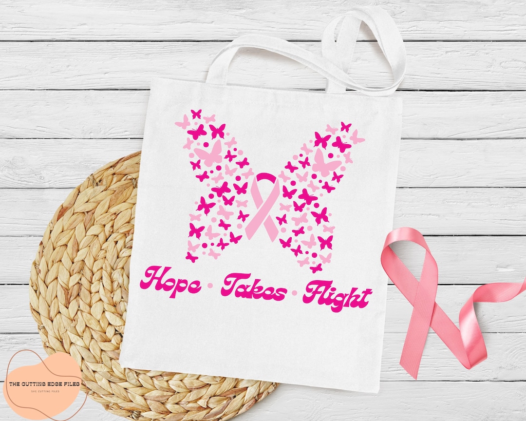 Hope Takes Flight Svg, Breast Cancer Svg Png, Cancer Ribbon Svg, Cancer ...