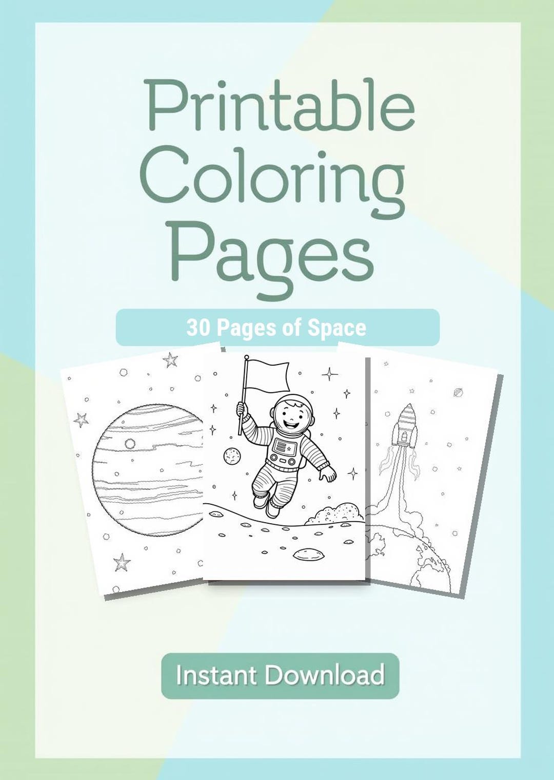 Space Themed Coloring Book – 30 Pages – Explore the Universe With Fun ...