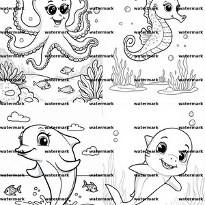 Ocean Animals Coloring Book – 10 Pages – Dive Into Underwater ...
