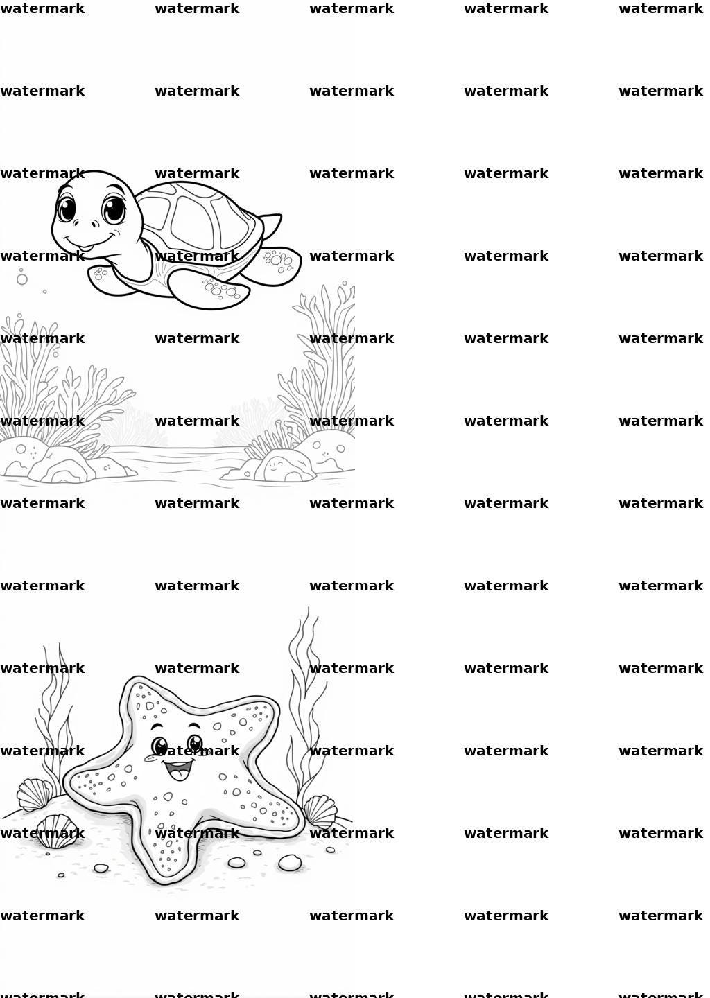 Ocean Animals Coloring Book – 10 Pages – Dive Into Underwater ...