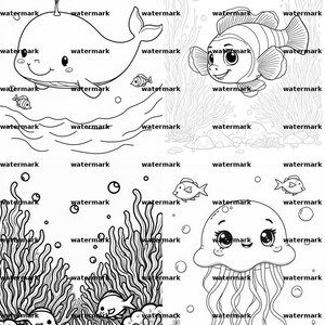 Ocean Animals Coloring Book – 10 Pages – Dive Into Underwater ...