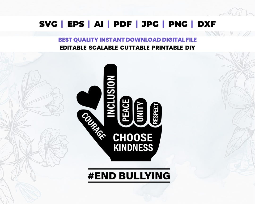 Unity Day,anti Bullying Love Hand Sign Language,choose Kindness End ...