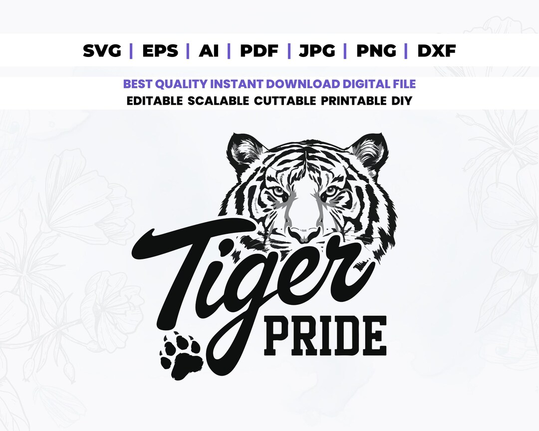 Tiger Pride Svg,pride Svg, Tiger Svg, Cricut Cut File,tiger Mascot ...