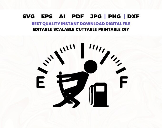 Gas Tank Decal Svg,funny Gas Tank Gauge SVG for Cricut,woman Pushing ...