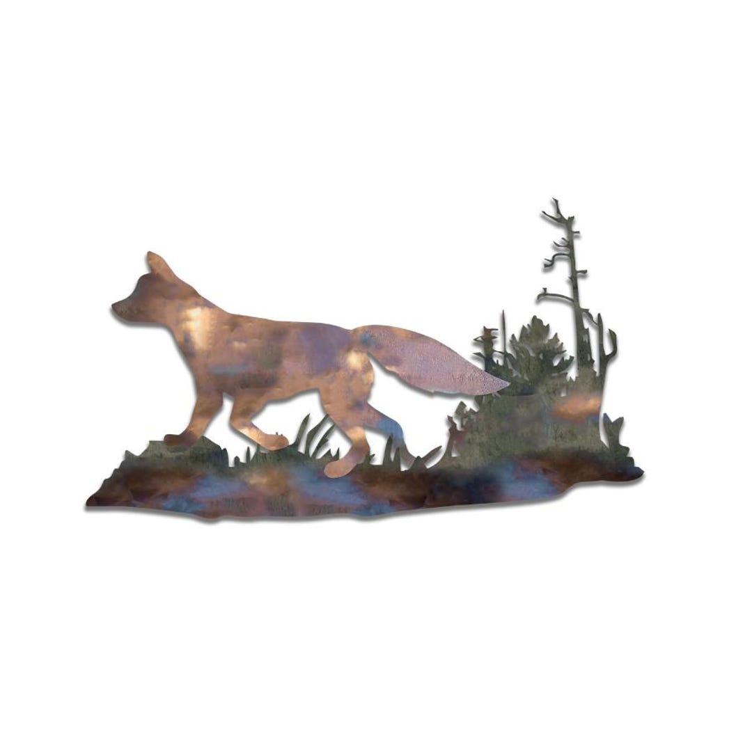 Running Fox Metal Wall Art, Unique Fox Decor, Metal Fox Silhouette ...
