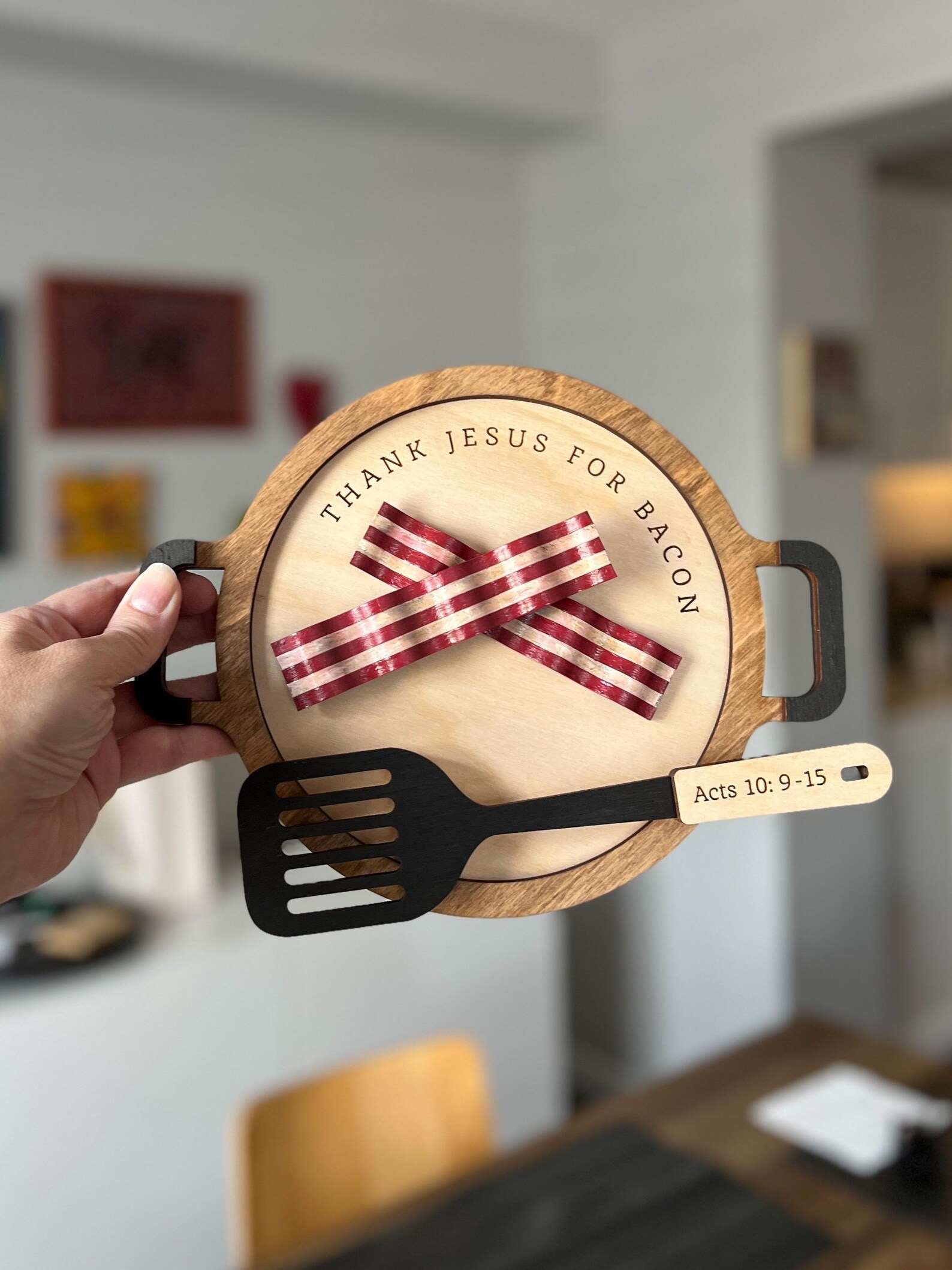 Thank Jesus for Bacon - Wall Wood Sign, Catholic Home / Kitchen Decor ...
