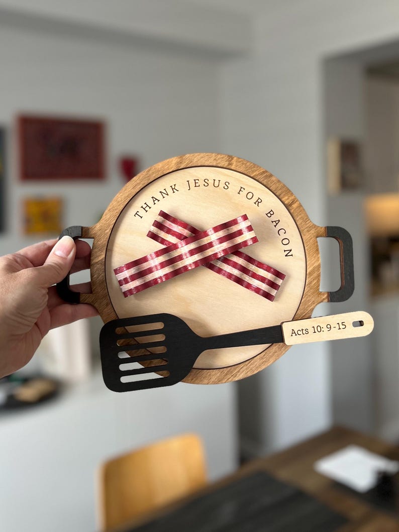 Thank Jesus for Bacon - Wall Wood Sign, Catholic Home / Kitchen Decor ...