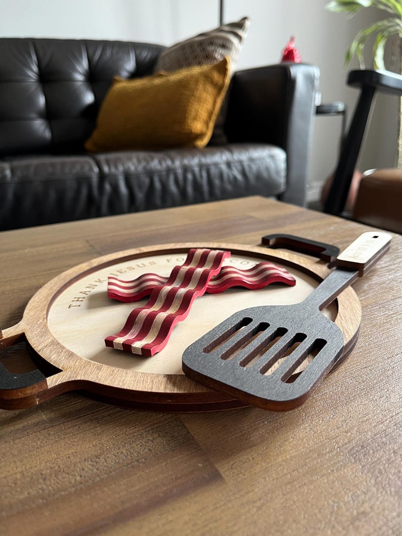 Thank Jesus for Bacon - Wall Wood Sign, Catholic Home / Kitchen Decor ...