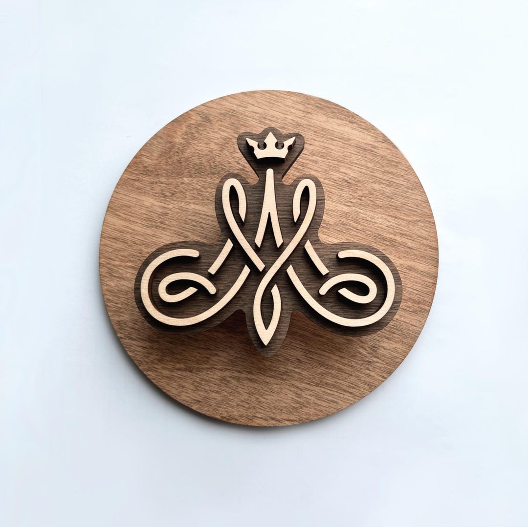 Auspice Maria Rosary Holder - Wall Wood Sign, Plaque, Catholic Home ...