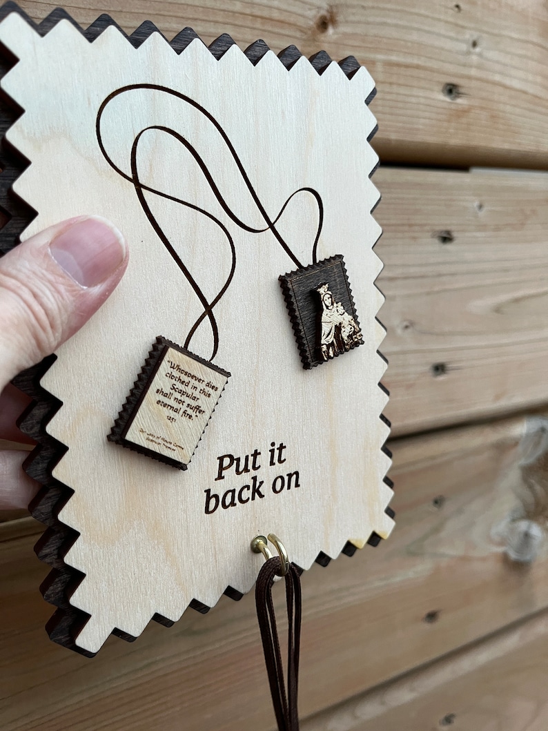 Scapular Holder - Wall Wood Sign, Plaque, Catholic Home Decor - Etsy