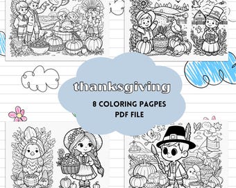 Thanksgiving Coloring Page Printable, Fall Coloring Activity for Kids ...