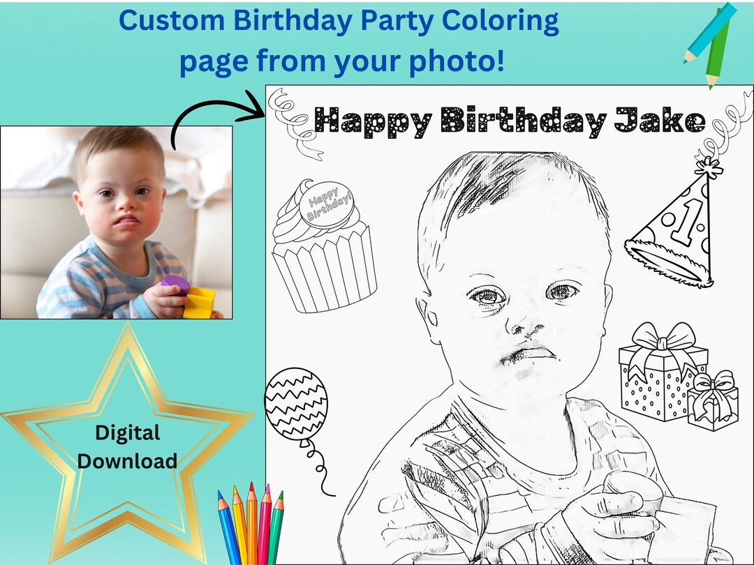 Personalized Coloring Pages From Your Photo, Custom Gift, Portrait ...