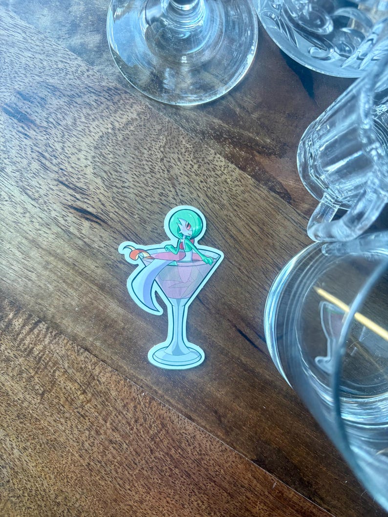 Gardevoir Cosmopolitan 3” Sticker – 2” Keychain – Elegant Cocktail ...