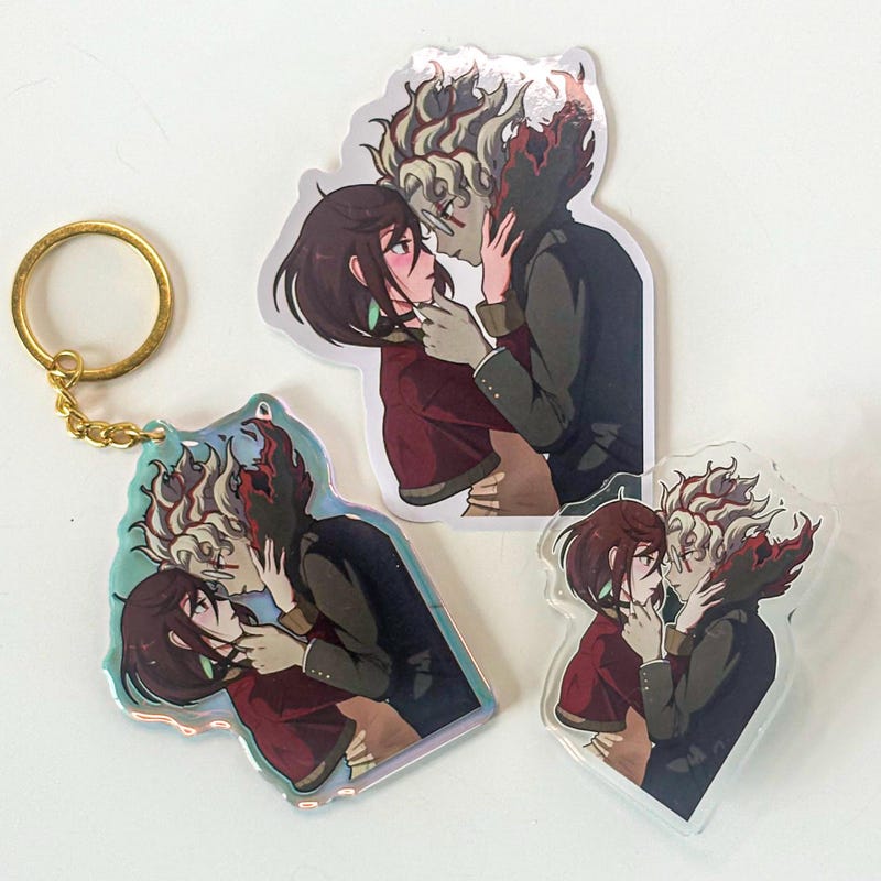 Okarun and Momo Keychain - Etsy