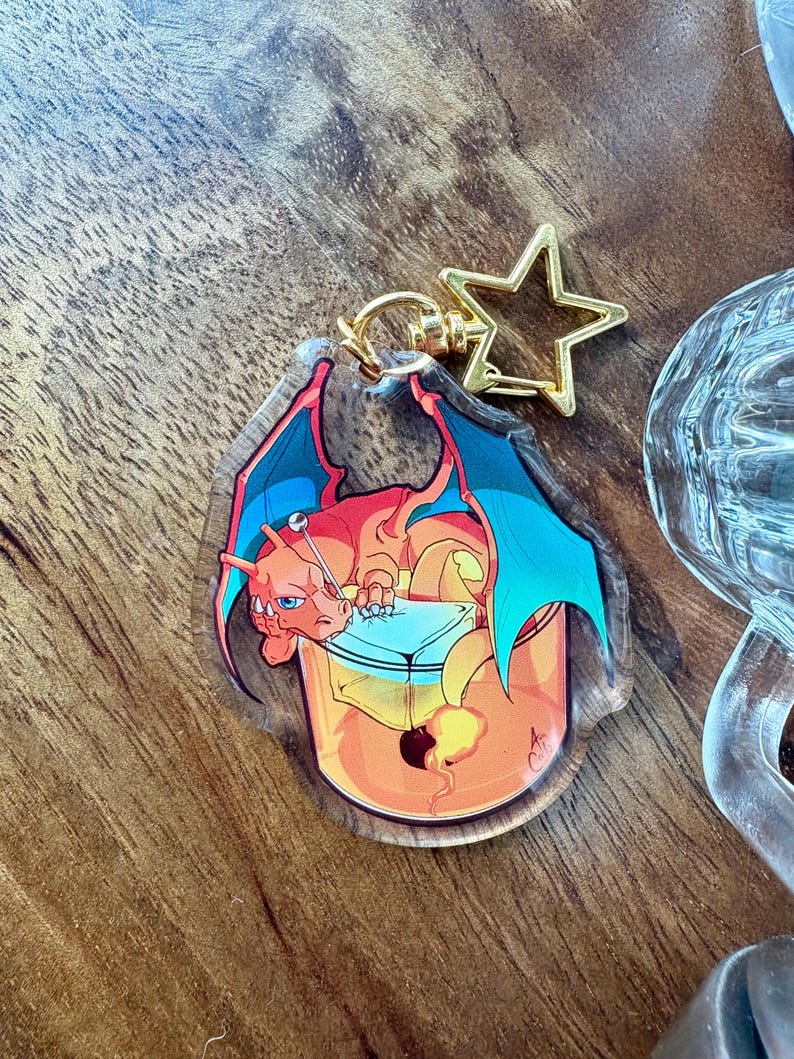 Old Fashion Charizard Large Keychain - Etsy
