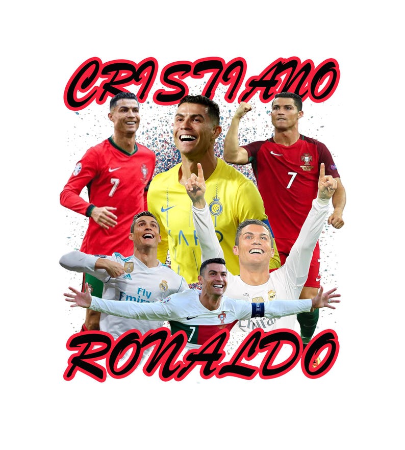 Cristiano Ronaldo Tshirt Design Digital File, 300 DPI ,PNG File Ready ...