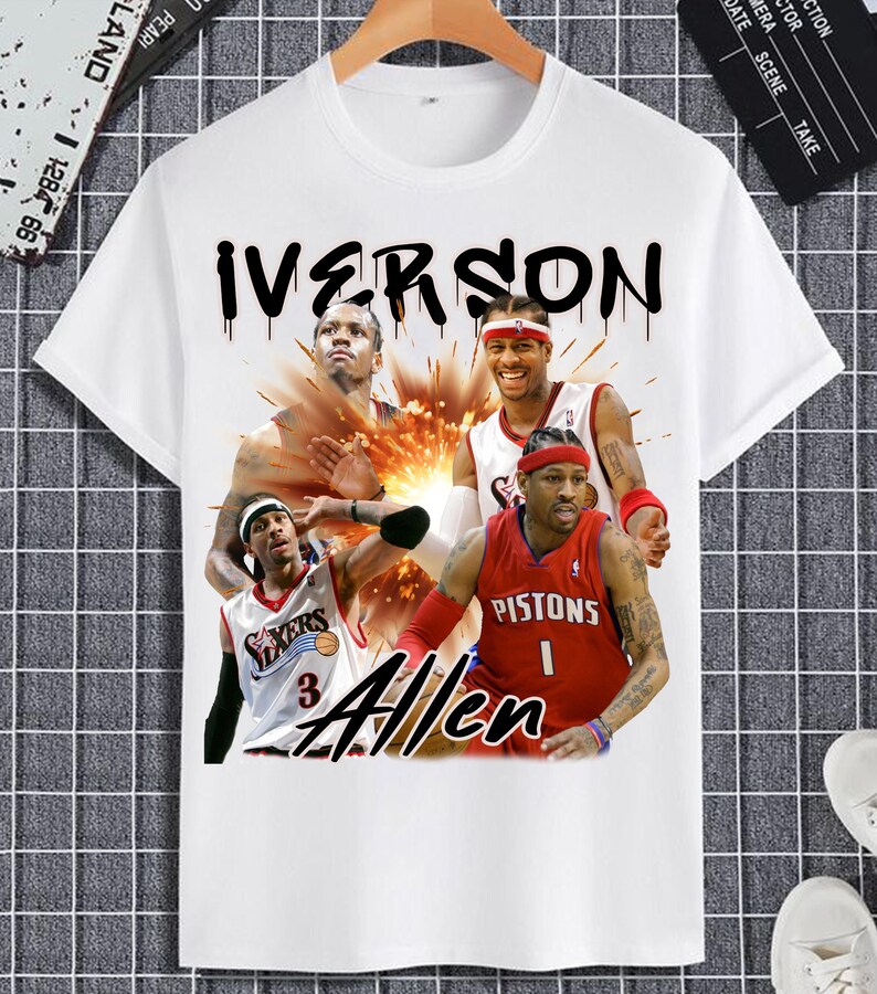 Allen Iverson Png Tshirt Design Digital File, 300 DPI ,PNG File Ready ...