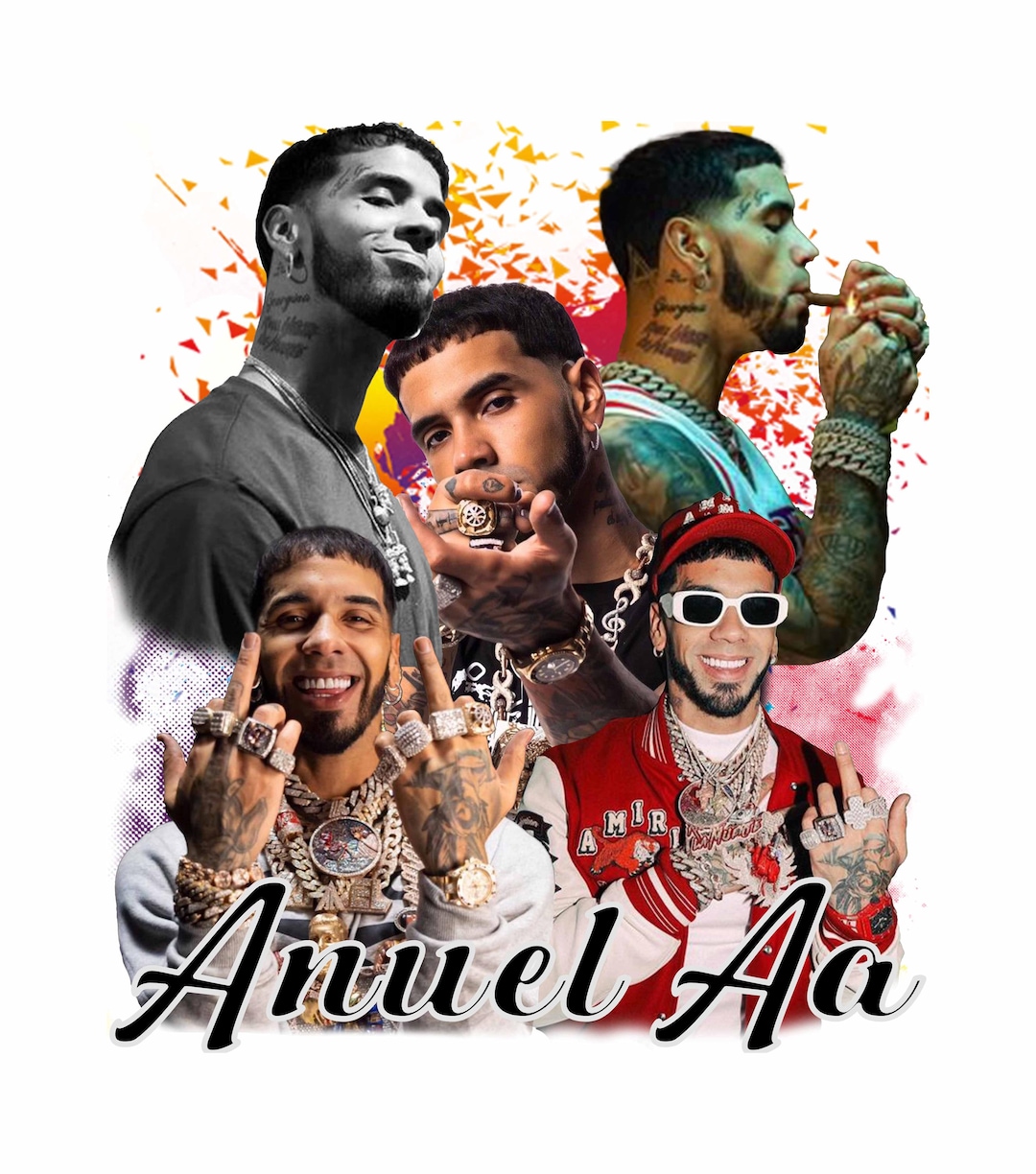 Anuel Aa Tshirt Design Digital File, 300 DPI ,PNG File Ready to Print ...