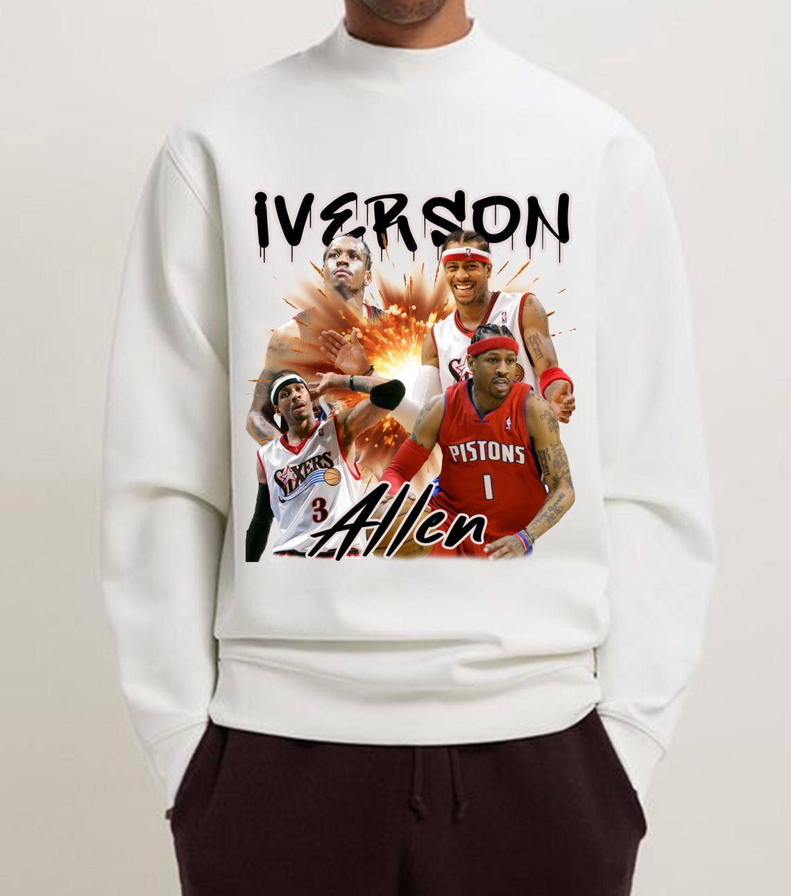 Allen Iverson Png Tshirt Design Digital File, 300 DPI ,PNG File Ready ...
