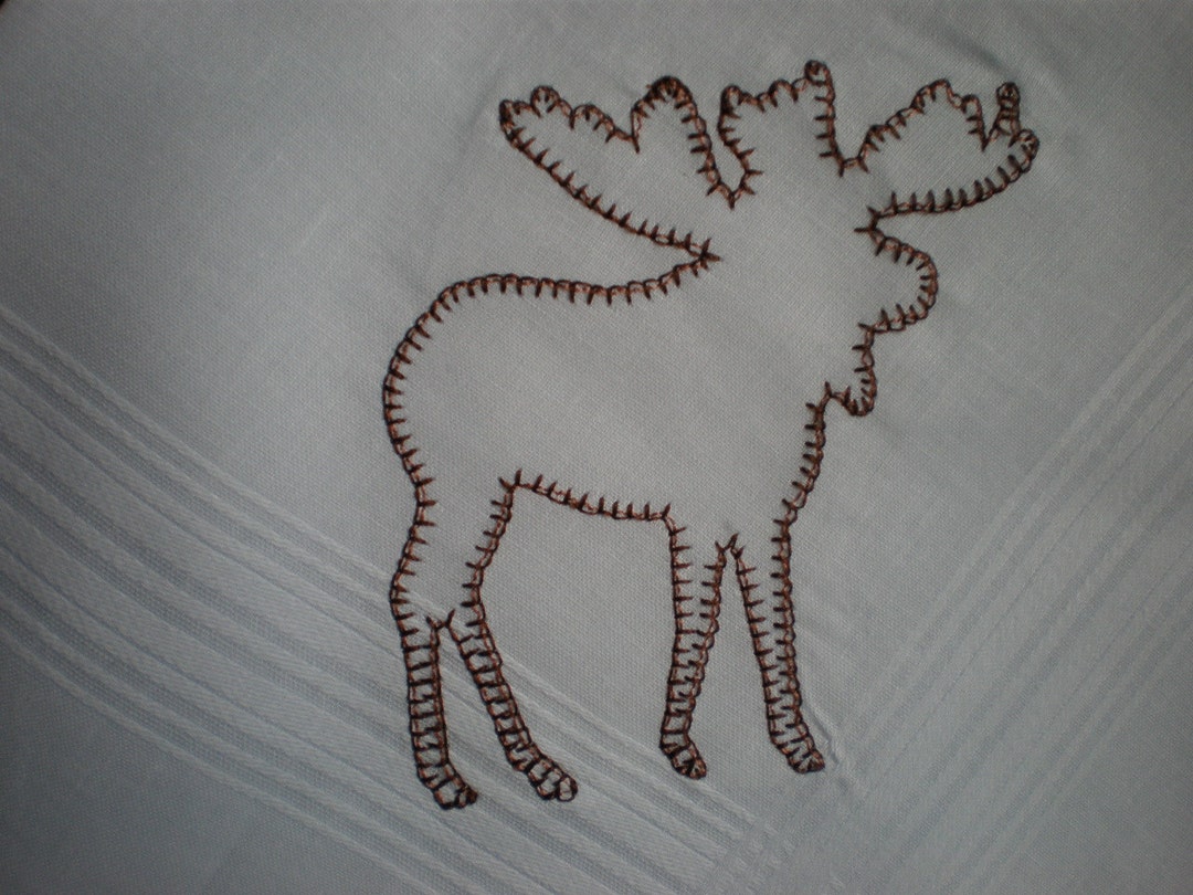 Moose Buffalo Porcupine Set of 2 Racoon Skunk White Hankerchief - Etsy