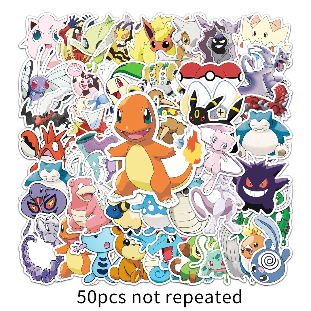 50PCS Cute Pokémon Anime Stickers – Fun Graffiti Decals for Kids | DIY ...