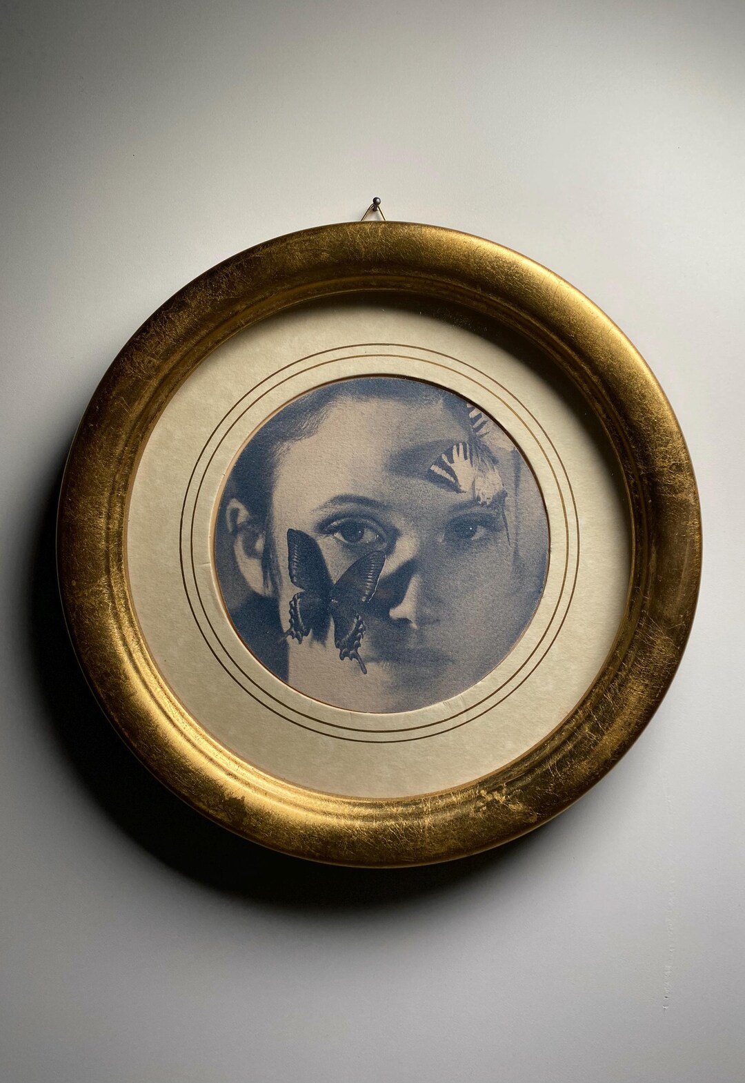 Cyanotype Artistic Portrait With Gold Frame - Etsy