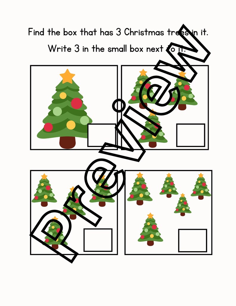 Christmas Count and Write 1 -10, Ages 4-6 - Etsy