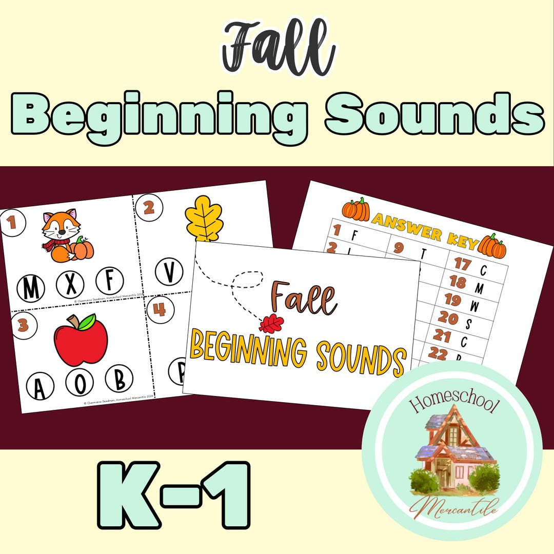 Fall Themed Beginning Sounds Task Card Activity - Etsy