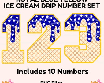 USA Flag Ice Cream Drip Numbers Png | Sprinkles Ice Cream Numbers | Ice ...