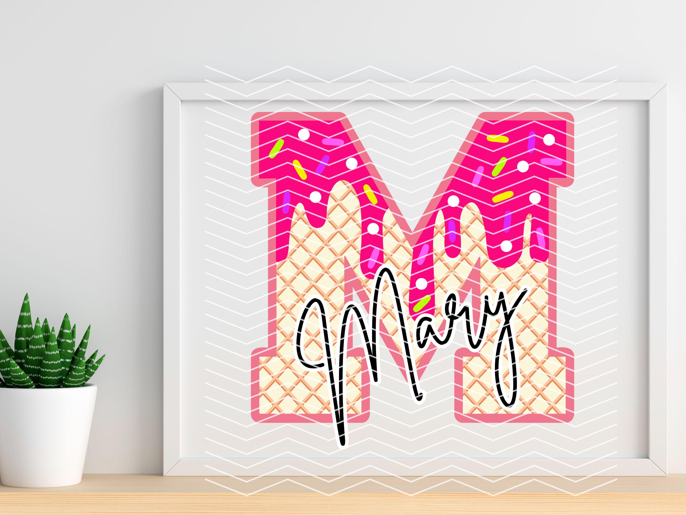 Pink Ice Cream Drip Alpha Set Png | Sprinkles Ice Cream Doodle | Ice ...